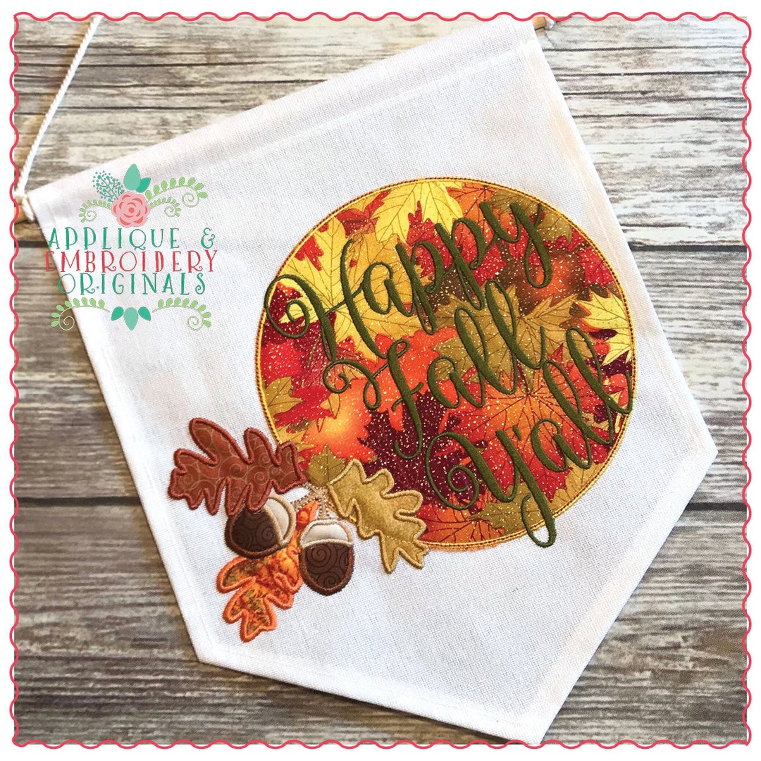 Applique and Embroidery Originals Digital Design - 743 Acorn and Leaves ...