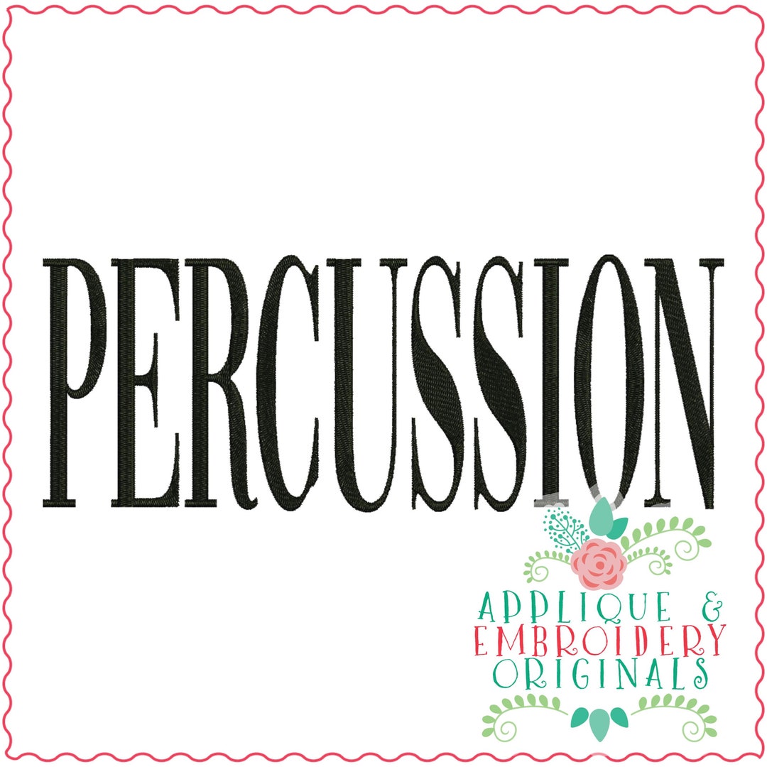 Applique & Embroidery Originals Digital Design 3535 Percussion Word Art ...