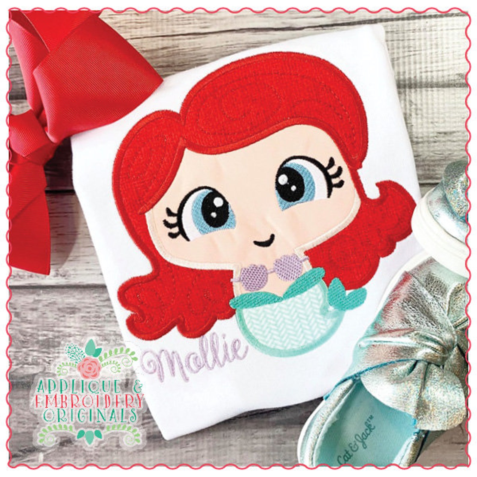 Applique and Embroidery Originals Digital Design 1698 Swimming Princess ...