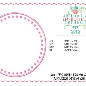 Applique & Embroidery Originals Digital Design 1792 Circle Frame ...