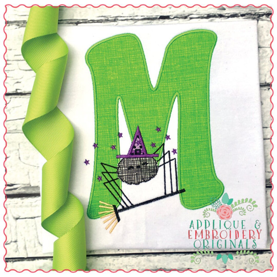 Applique and Embroidery Originals Digital Design 645 Spider Witch Alpha ...