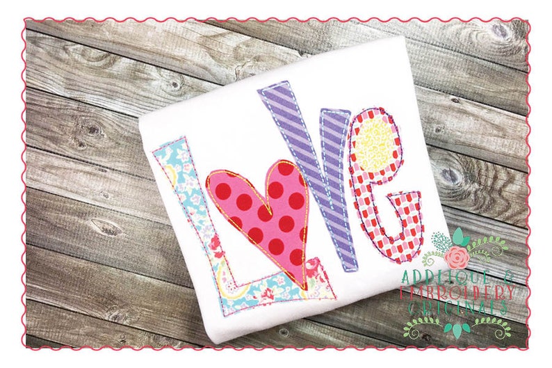 Applique and Embroidery Originals Digital Design 190 Love - Etsy