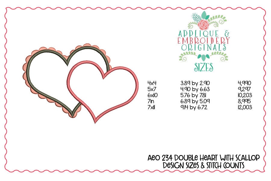 Applique & Embroidery Originals Digital Design 2345 Double - Etsy