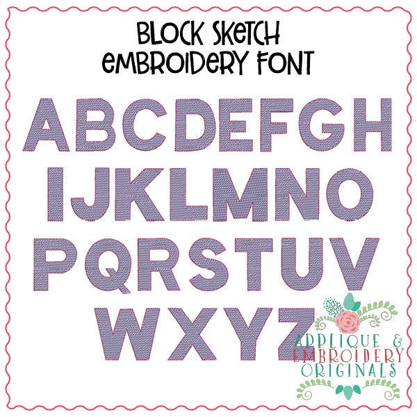 Block Embroidery Font - Etsy