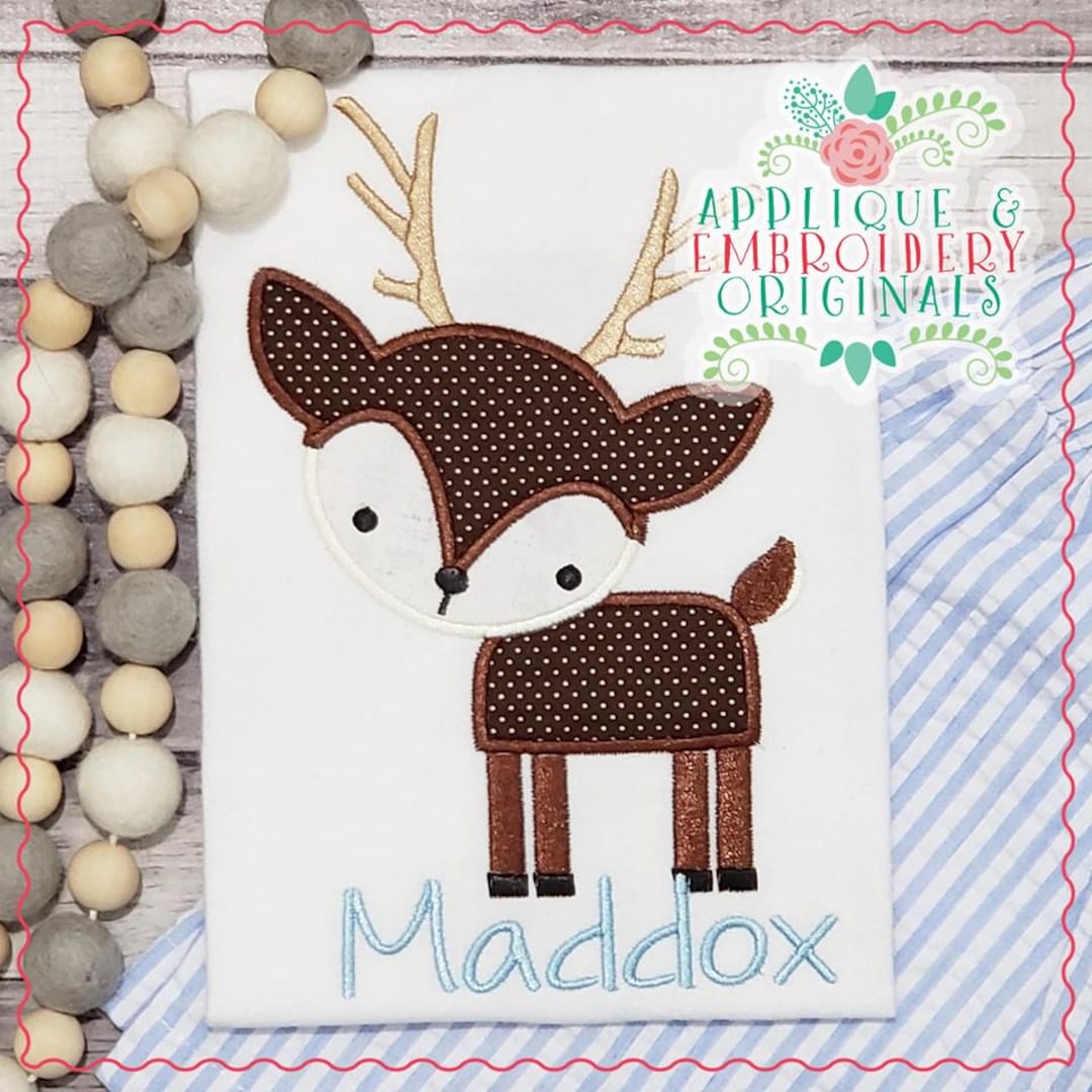 Applique and Embroidery Originals Digital Design 2620 Cute Deer ...
