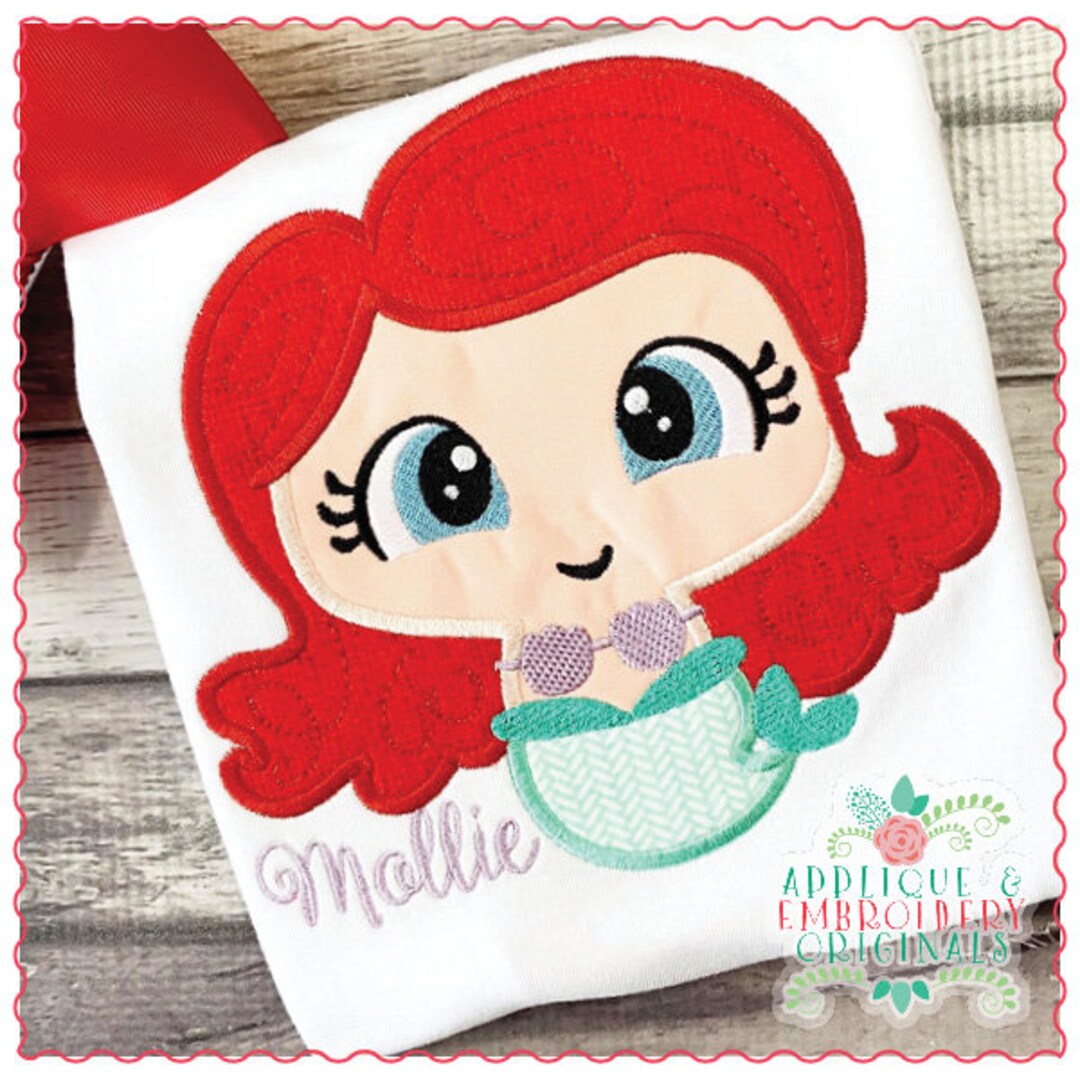 Applique and Embroidery Originals Digital Design 1698 Swimming Princess ...