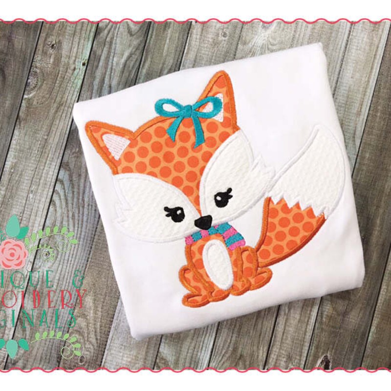 Fox Applique Design - Etsy
