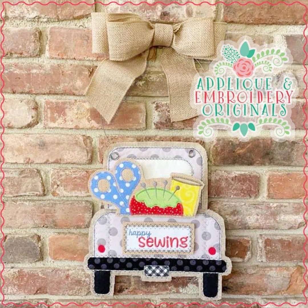 Applique & Embroidery Originals Digital Design 2708 Sewing Truck Tab ...