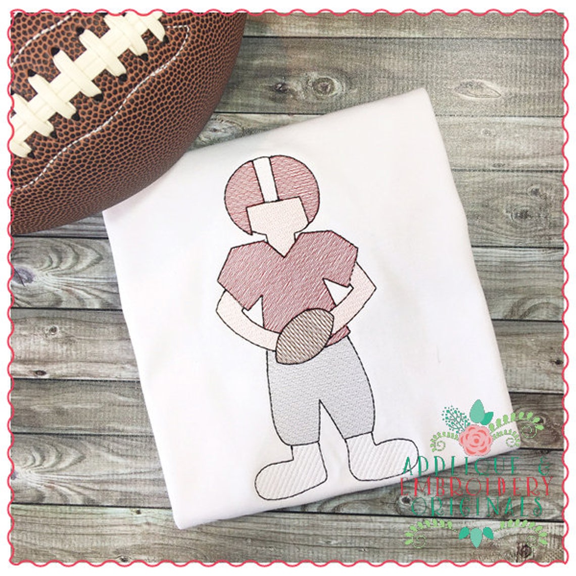 Applique and Embroidery Originals Digital Design 553 Football | Etsy