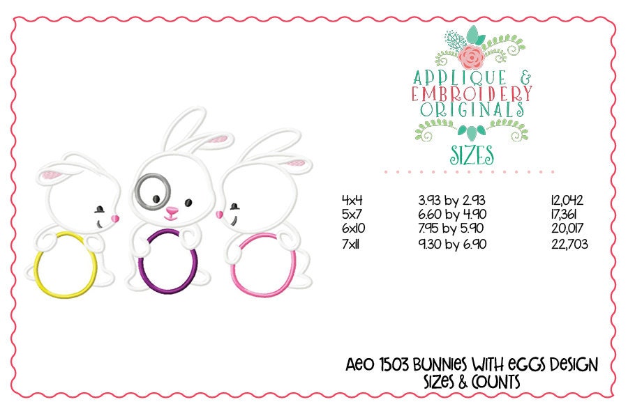 Applique and Embroidery Originals Digital Design 1503 Easter - Etsy