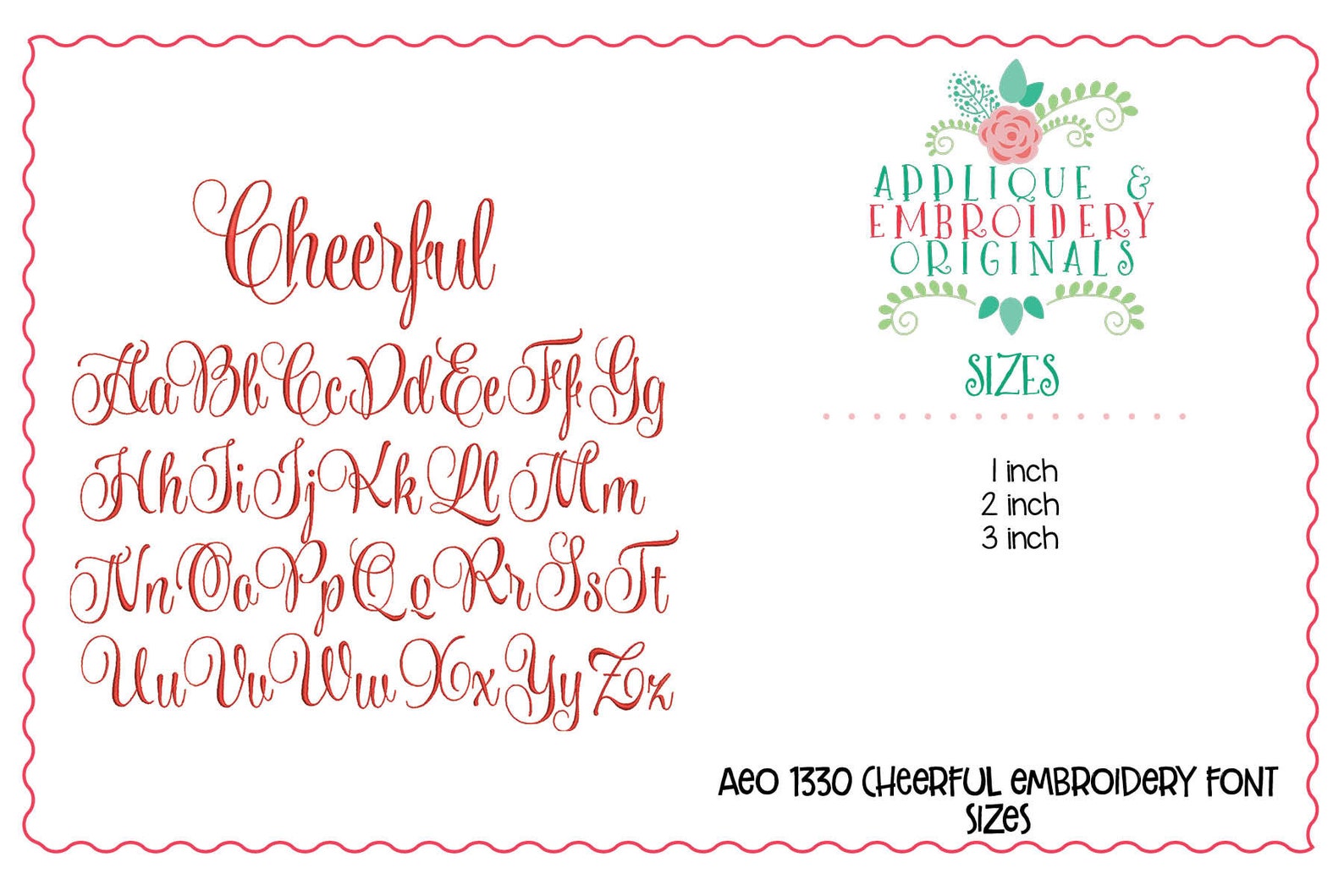 Applique and Embroidery Originals Digital Design 1330 - Etsy