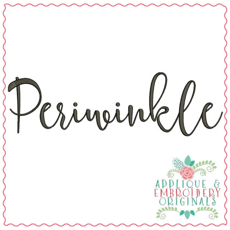 Applique & Embroidery Originals Digital Design 1933 Periwinkle Script ...