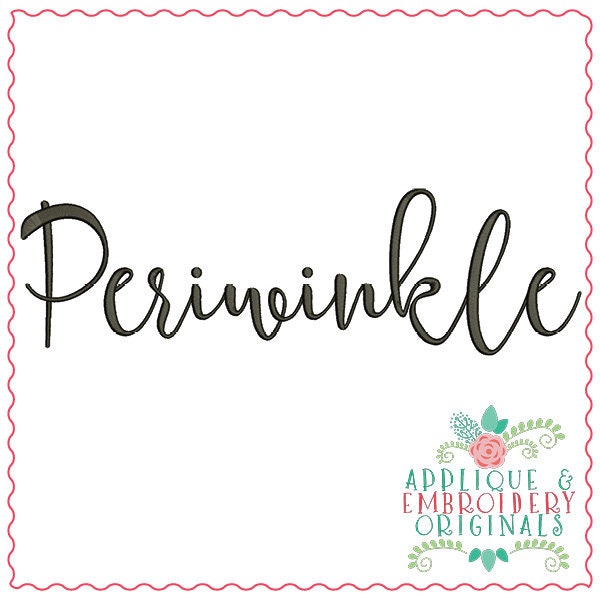 Applique & Embroidery Originals Digital Design 1933 Periwinkle Script ...