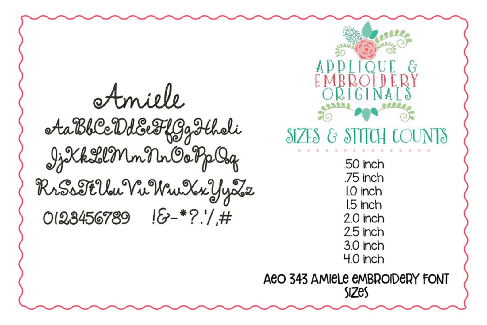 Applique and Embroidery Originals Digital Design-343 Amiele - Etsy