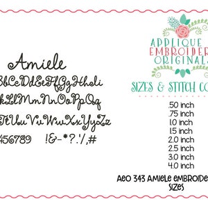 Applique and Embroidery Originals Digital Design-343 Amiele Script ...