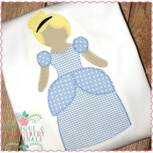 Applique and Embroidery Originals Digital Design 217 Blue Princess Girl ...