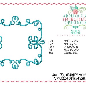 Applique & Embroidery Originals Digital Design 1796 Eternity Monogram ...