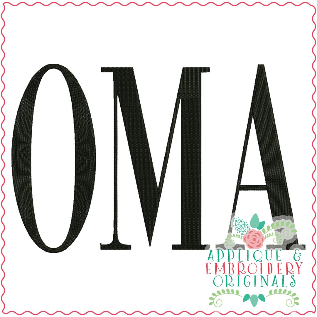Applique & Embroidery Originals Digital Design 3577 Oma Word Art ...