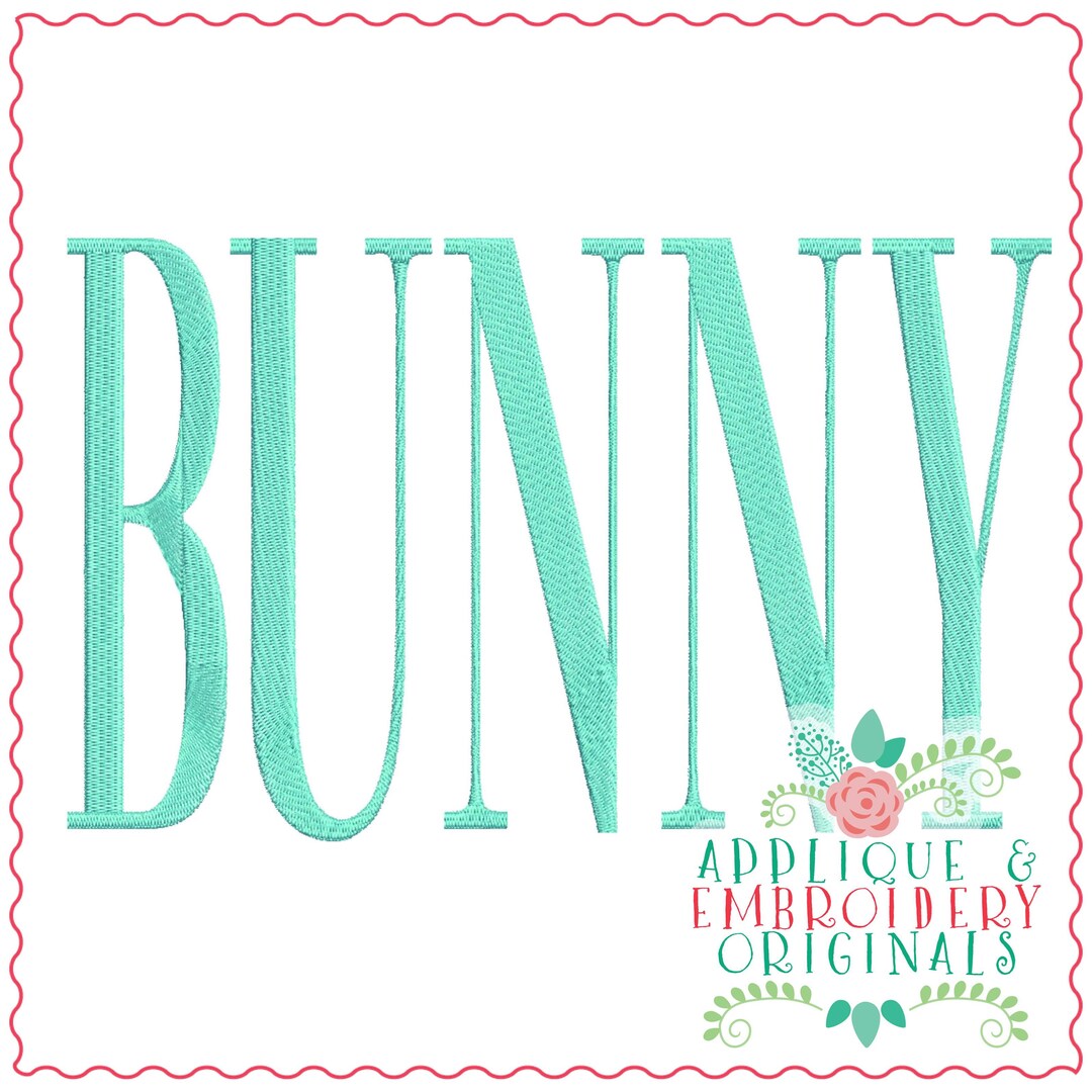 Applique & Embroidery Originals Digital Design 3752 BUNNY Word Art ...