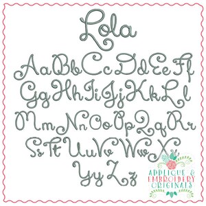 Applique and Embroidery Originals Digital Design - 1556 Lola Script ...