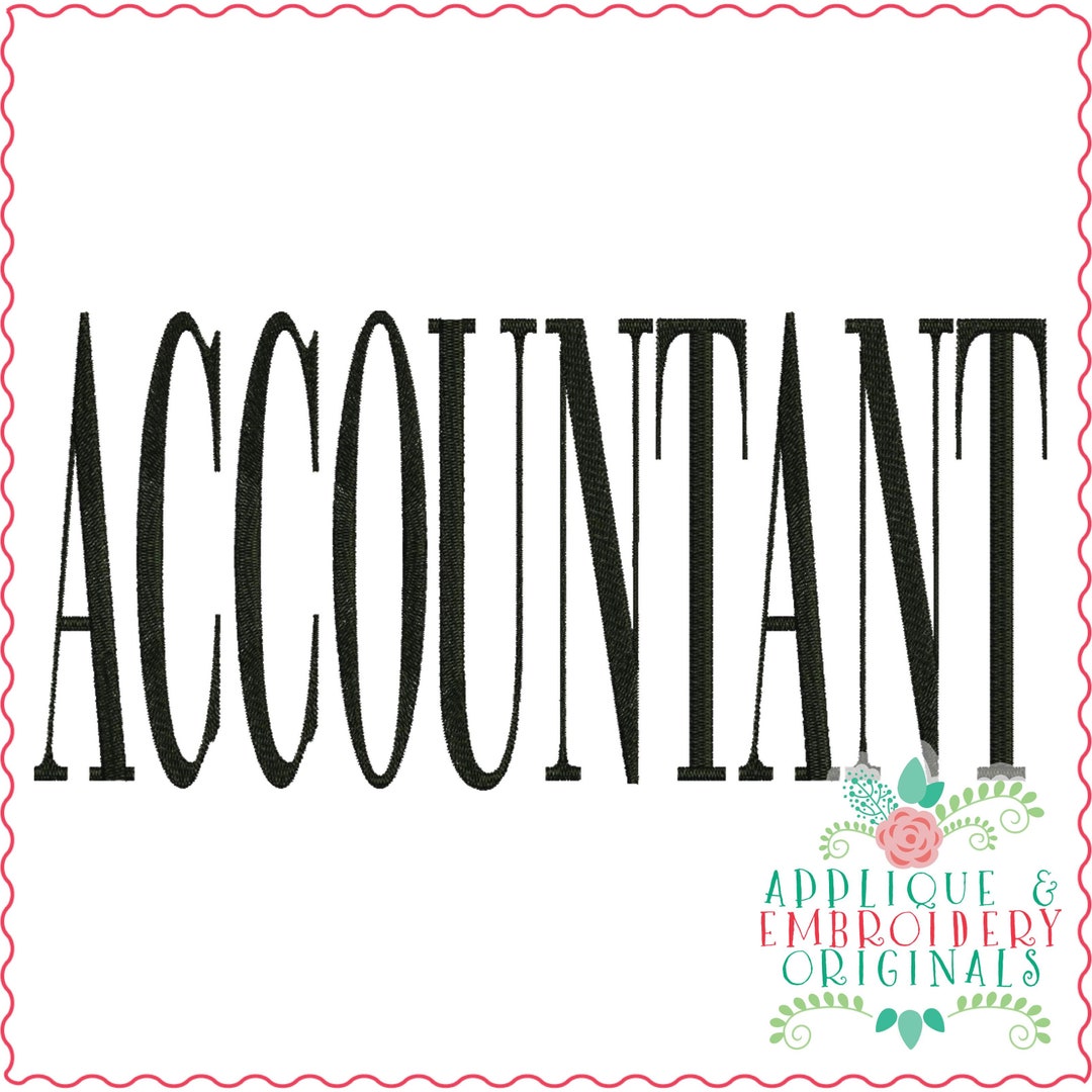 Applique & Embroidery Originals Digital Design 3844 ACCOUNTANT Word Art ...