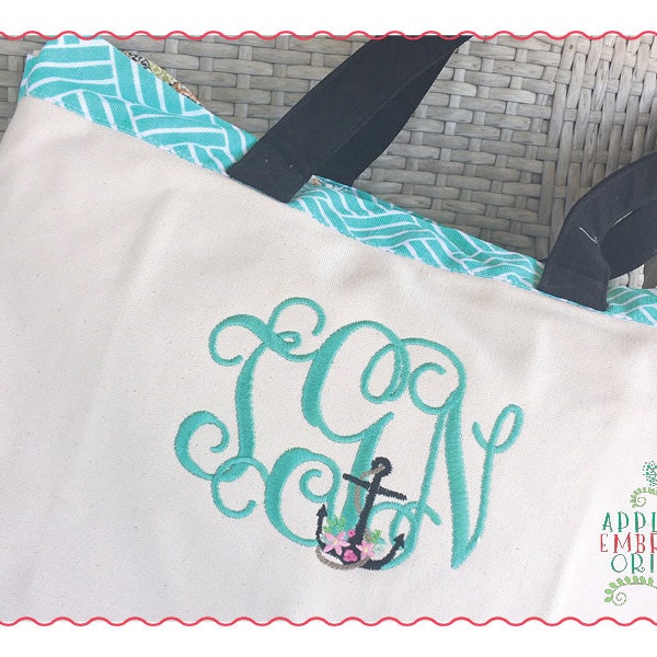 Anchor Monogram Embroidery Design - Etsy