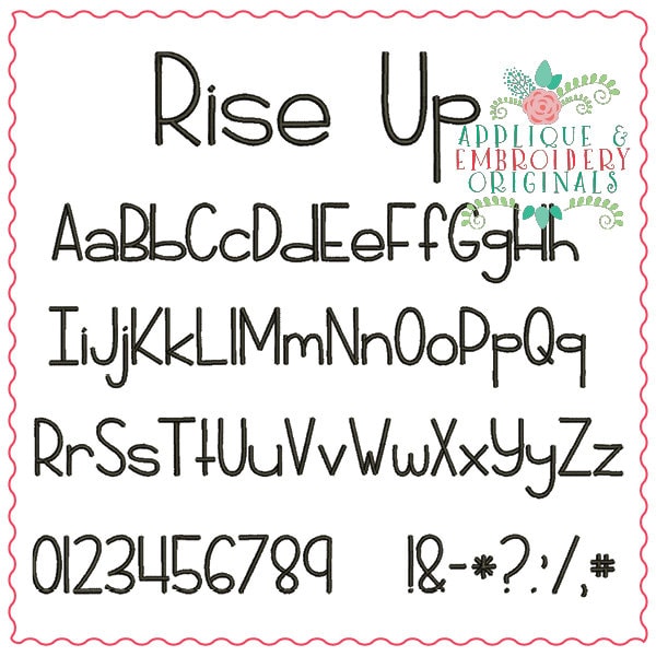 Applique and Embroidery Originals Digital Design 721 Rise up | Etsy