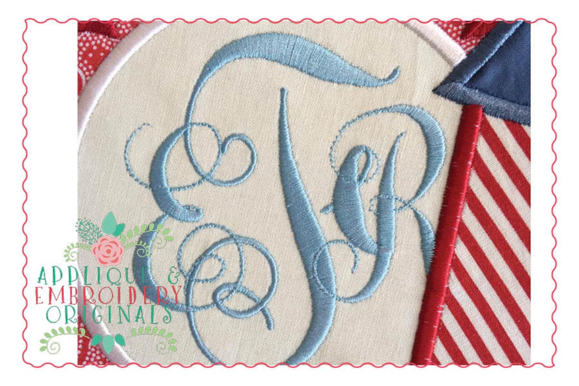 Applique and Embroidery Originals Digital Design-163 Monogram She ...
