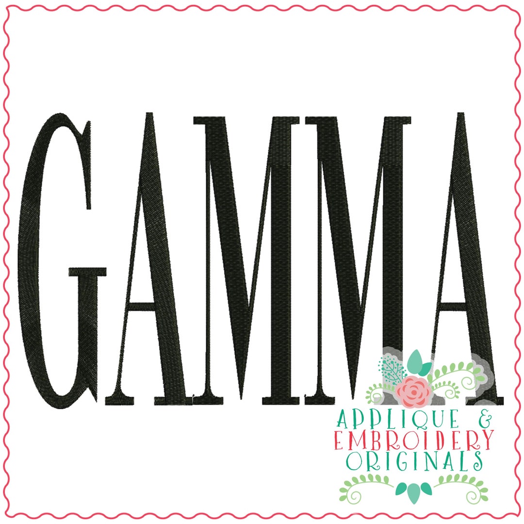 Applique & Embroidery Originals Digital Design 3780 GAMMA WORD ART ...