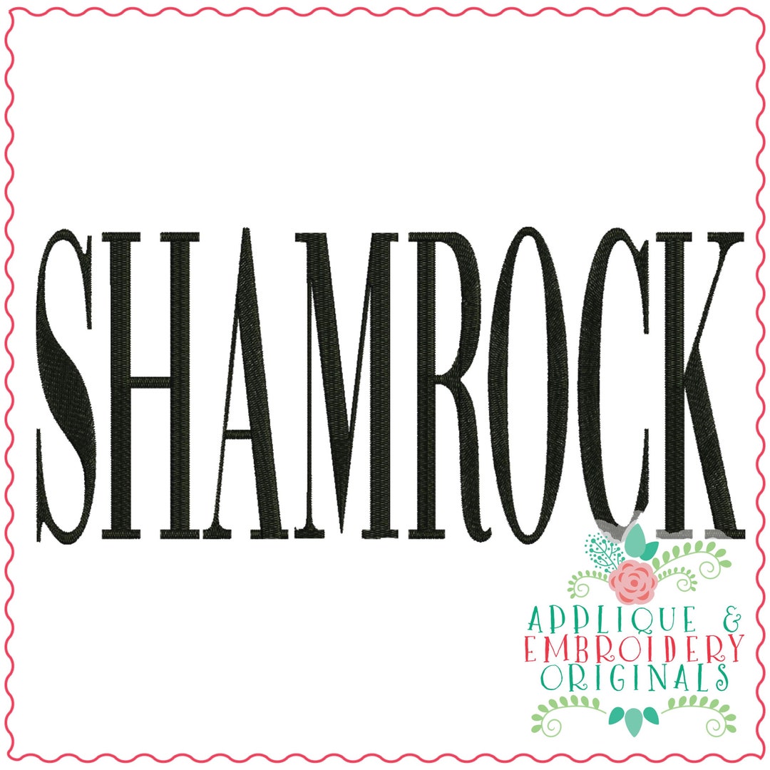 Applique & Embroidery Originals Digital Design 3733 SHAMROCK Word Art ...