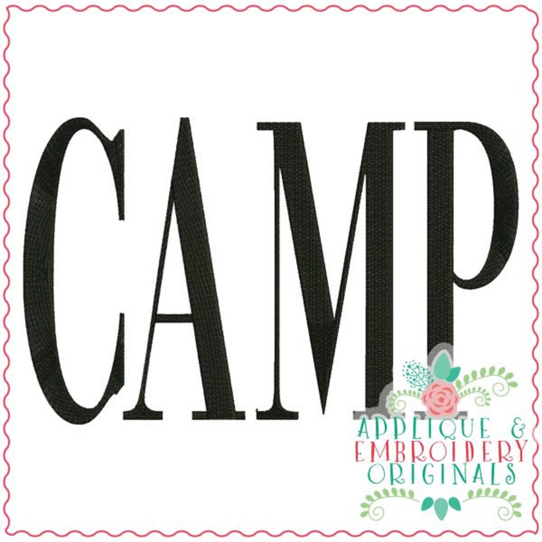 Applique & Embroidery Originals Digital Design 3626 CAMP Word Art ...