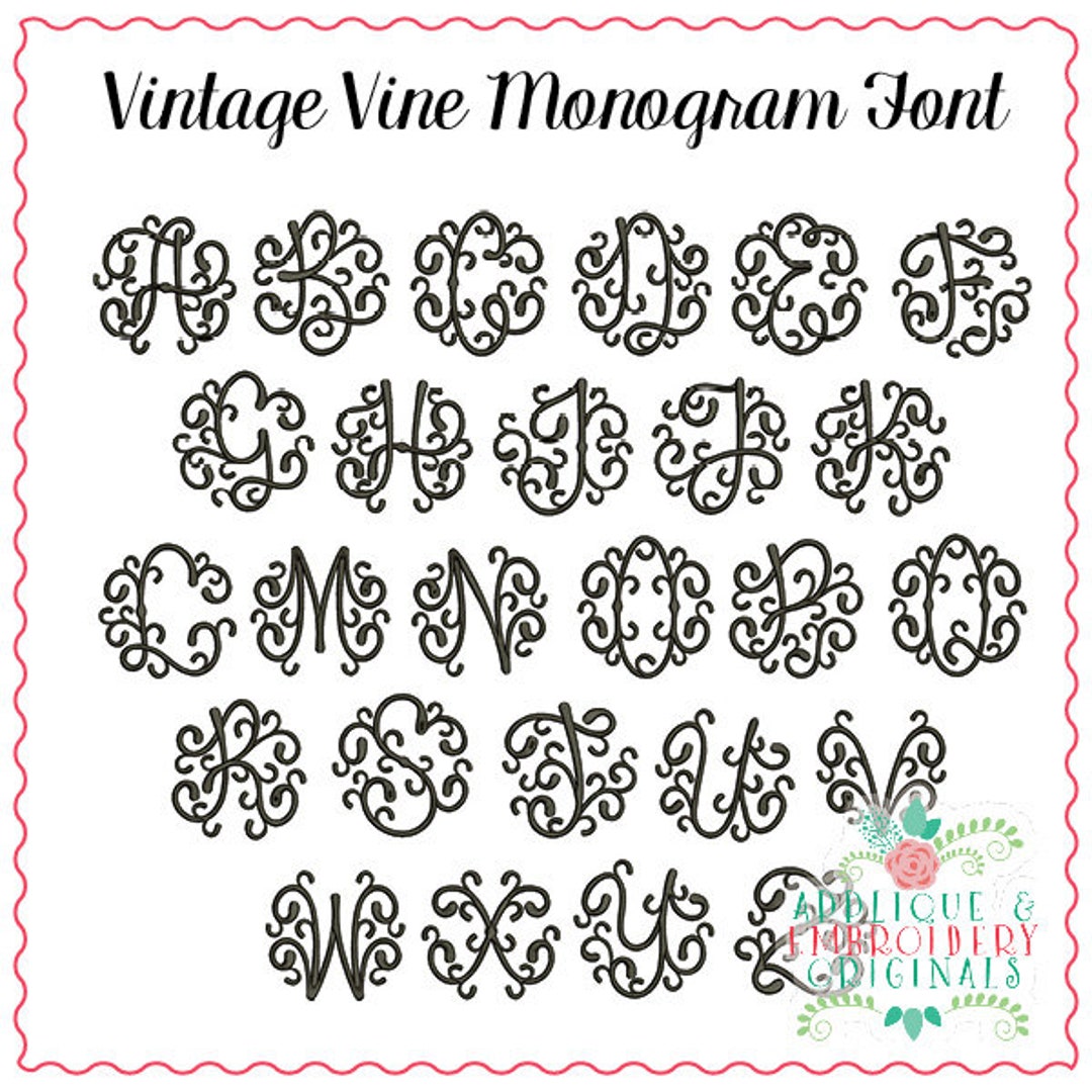Applique and Embroidery Originals Digital Design- 1843 Vintage Vine ...