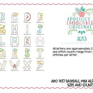 Applique and Embroidery Originals Digital Design - 1437 Baseball Mini ...