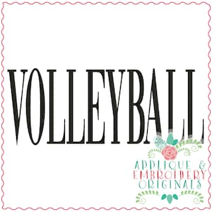 Applique & Embroidery Originals Digital Design 3518 Volleyball Word Art ...