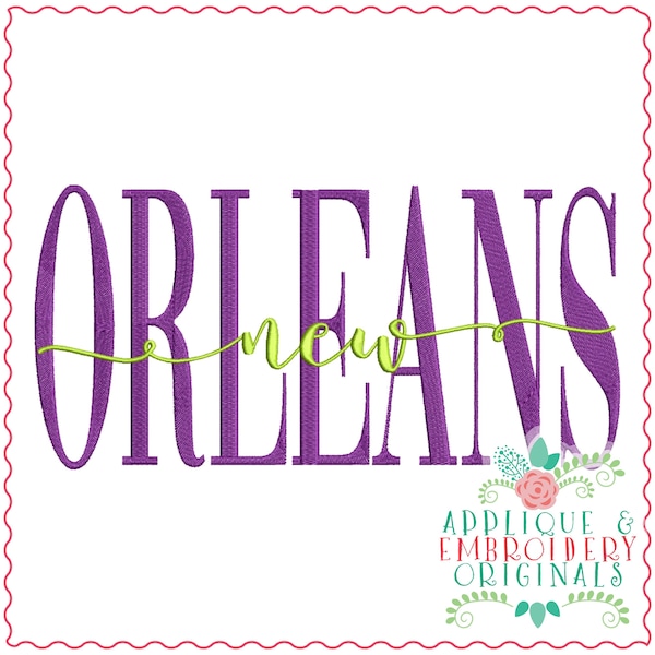 New Orleans Embroidery Font - Etsy