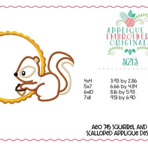 Applique and Embroidery Originals Digital Design - 745 Squirrel and ...