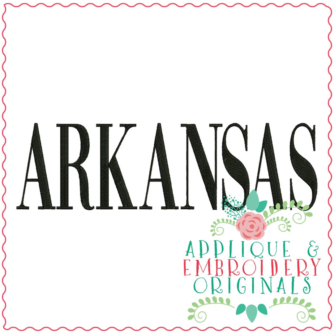 Applique & Embroidery Originals Digital Design 3304 ARKANSAS Word Art ...