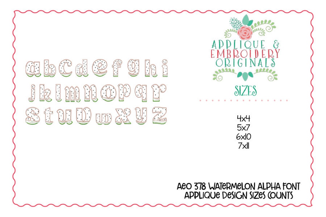 Applique and Embroidery Originals Digital Design 378 - Etsy