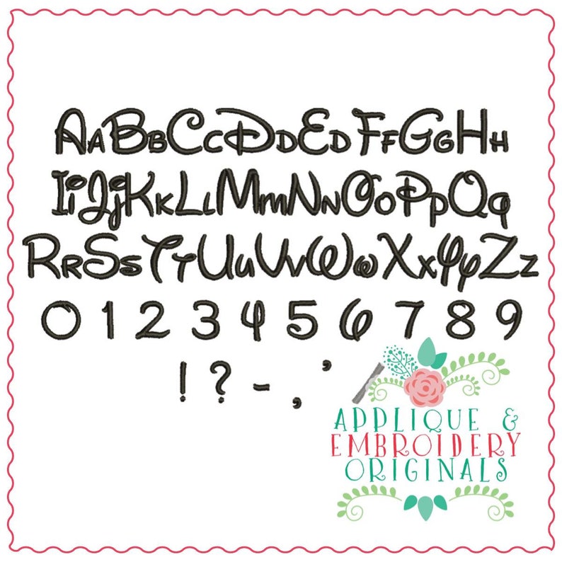 Applique and Embroidery Originals Digital Design 3250 Walt - Etsy