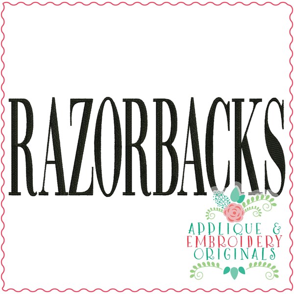 Razorback Embroidery Design - Etsy