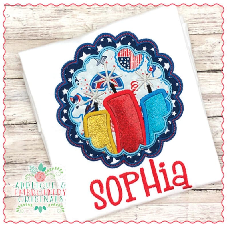 Applique & Embroidery Originals Digital Design 1744 Fireworks in ...