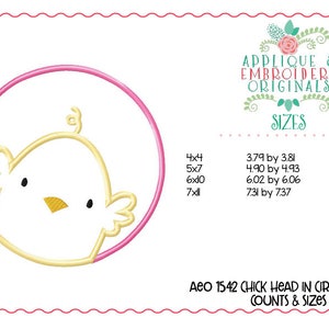Applique and Embroidery Originals Digital Design 1542 Chick Head in ...