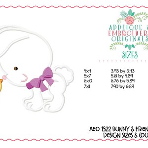 Applique and Embroidery Originals Digital Design - 1522 Bunny ...