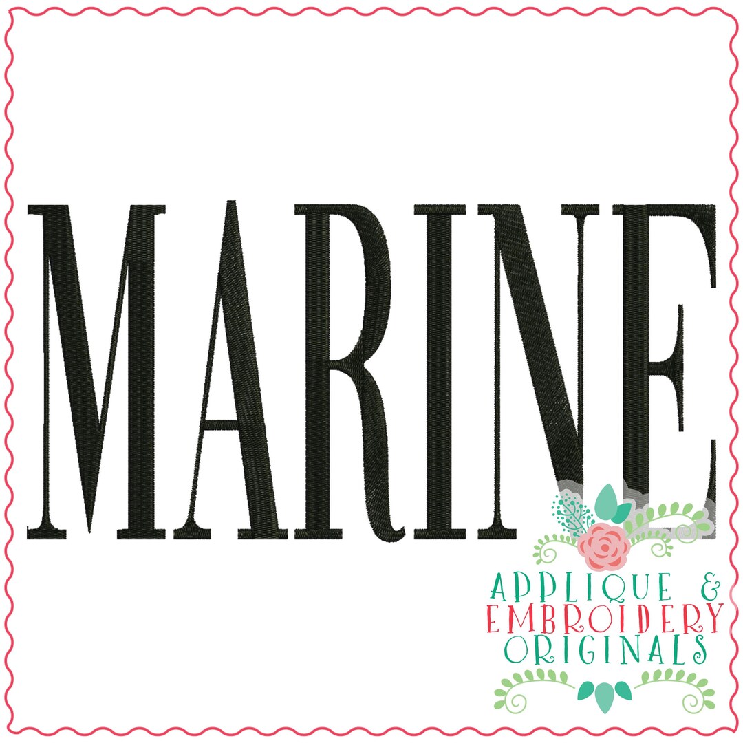 Applique & Embroidery Originals Digital Design 3619 MARINE Word Art ...