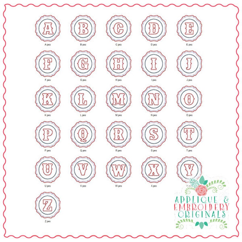 Applique and Embroidery Originals Digital Design AEO 1778 Scallop Frame ...