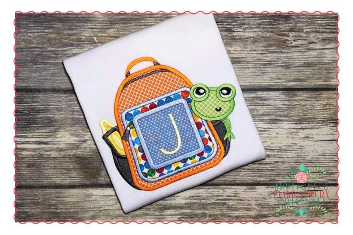 Applique and Embroidery Originals Digital Design- 435 Backpack Monogram ...