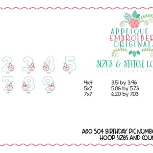 Applique and Embroidery Originals Digital Design 504 Birthday Number ...