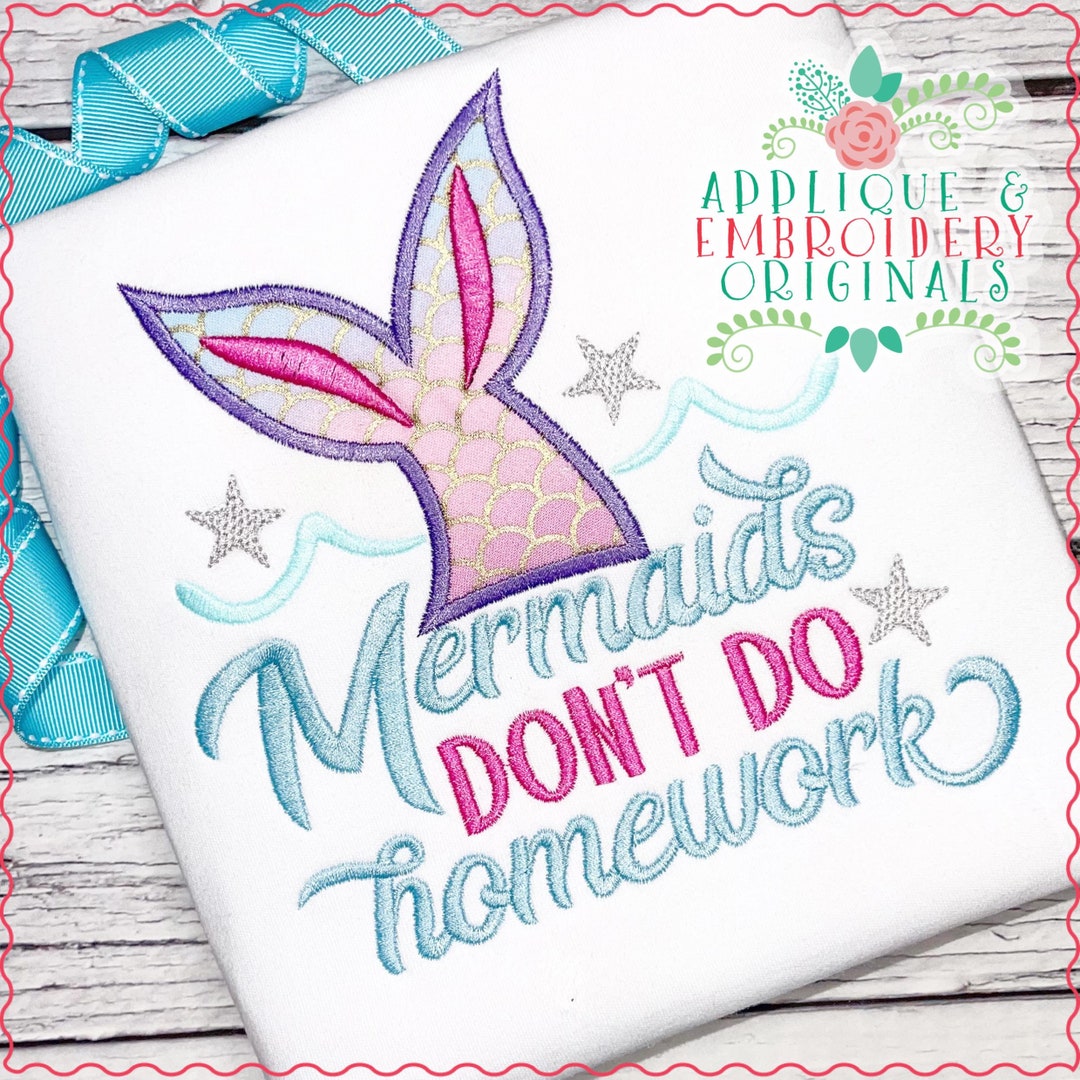 Applique & Embroidery Originals Digital Design 3040 Mermaids Don't Do ...