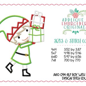 Applique and Embroidery Originals Digital Design -- 096 Christmas Elf ...