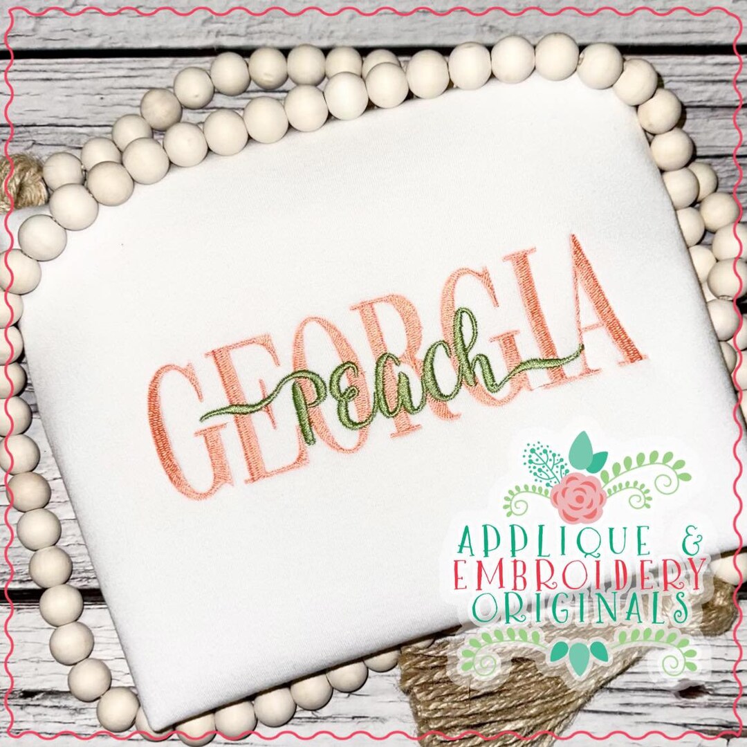 Applique & Embroidery Originals Digital Design 3309 GEORGIA Word Art ...